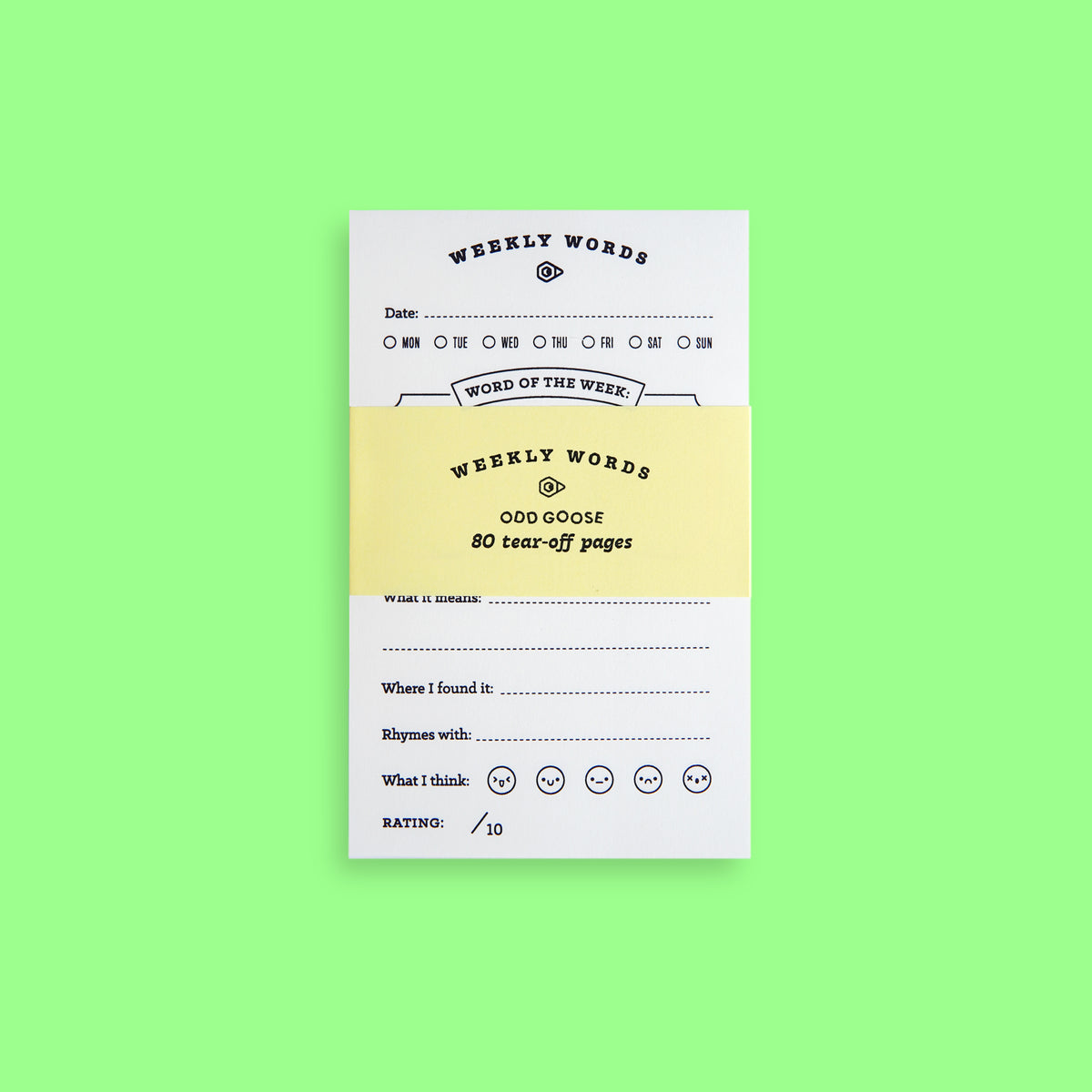 Weekly Words Notepad – Odd Goose